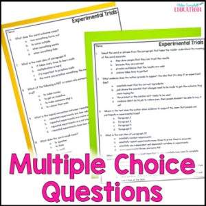 Scientific Method Close Reading Passages Experimental Trials Testing ...