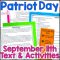 Patriot Day 9 11 Close Read Passage September 11th Informational Text ...