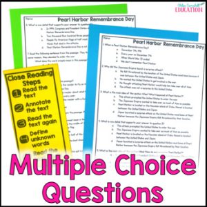 Pearl Harbor Reading Comprehension & Questions Informational Close Read ...