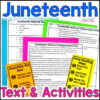 Juneteenth Reading Comprehension Text Activity Informational Close Read ...
