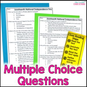 Juneteenth Reading Comprehension Text Activity Informational Close Read ...