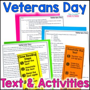 Veterans Day Informational Close Reading Comprehension Passage ...