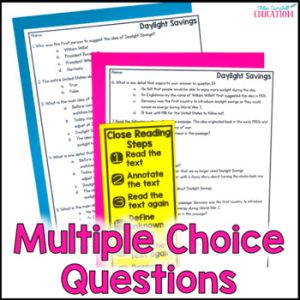 Daylight Savings Time Nonfiction Reading Comprehension Passage Close ...