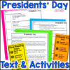 President’s Day Informational Text – Reading Comprehension Passage ...