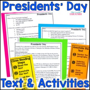 President’s Day Informational Text – Reading Comprehension Passage ...