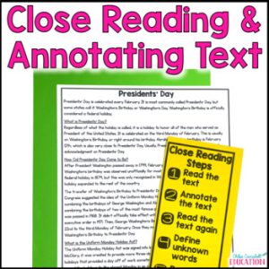 President’s Day Informational Text – Reading Comprehension Passage ...