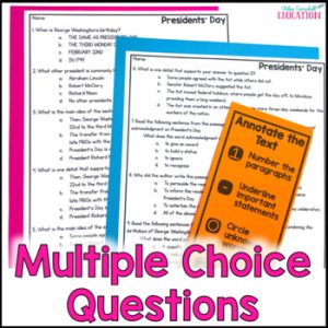 President’s Day Informational Text – Reading Comprehension Passage ...