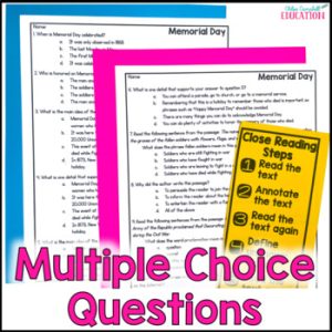 History of Memorial Day Reading Activity and Informational Text with ...