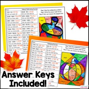 Thanksgiving Color by Number – November & Fall Coloring Pages – 5th ...