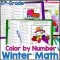 Winter Color by Number – December Math Centers – Multiple 5th Grade ...