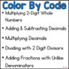 Winter Color by Number – December Math Centers – Multiple 5th Grade ...