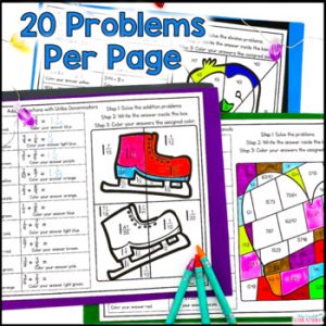 Winter Color by Number – December Math Centers – Multiple 5th Grade ...