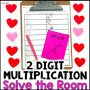 2 Digit by 2 Digit Multiplication – Valentine’s Day Math – Solve the ...