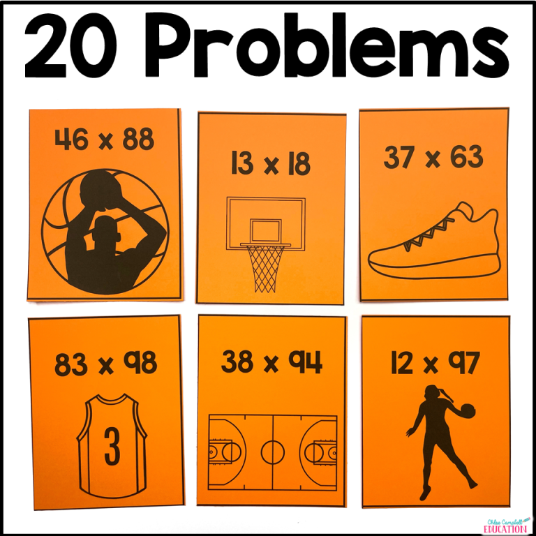 Double Digit Multiplication Solve the Room March Basketball Multiplying ...