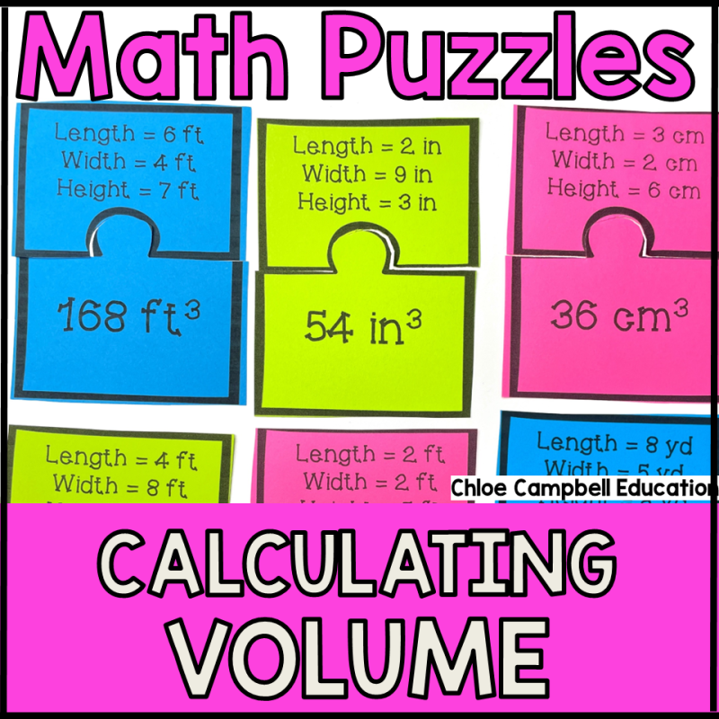 5th Grade Math Games – Matching Puzzles Math Centers – Entire Year ...