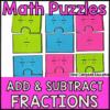 Add & Subtract Fractions with Like Denominators Game Fractions Matching ...