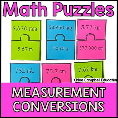 Metric Conversions Game Measurement Worksheet Math Puzzle Activity 5th ...