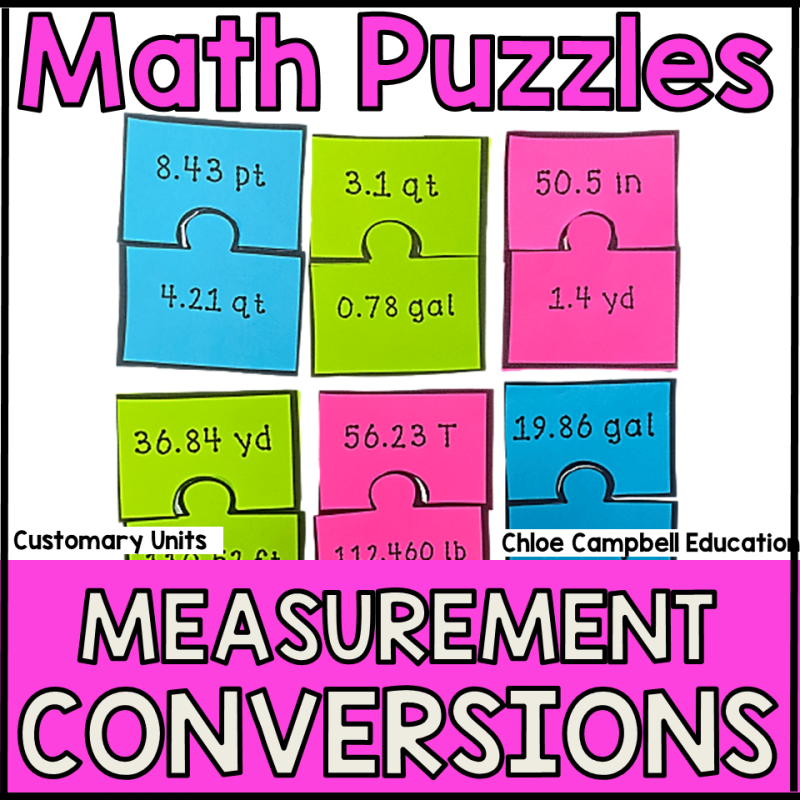 Customary Conversions Measurement Activity for 5th Grade – Customary ...