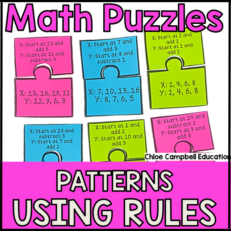 Number Patterns Game – Growing Increasing Patterns in 5th Grade Puzzle ...