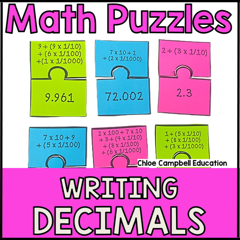 Reading & Writing Decimals Standard & Expanded Form Worksheet Matching ...