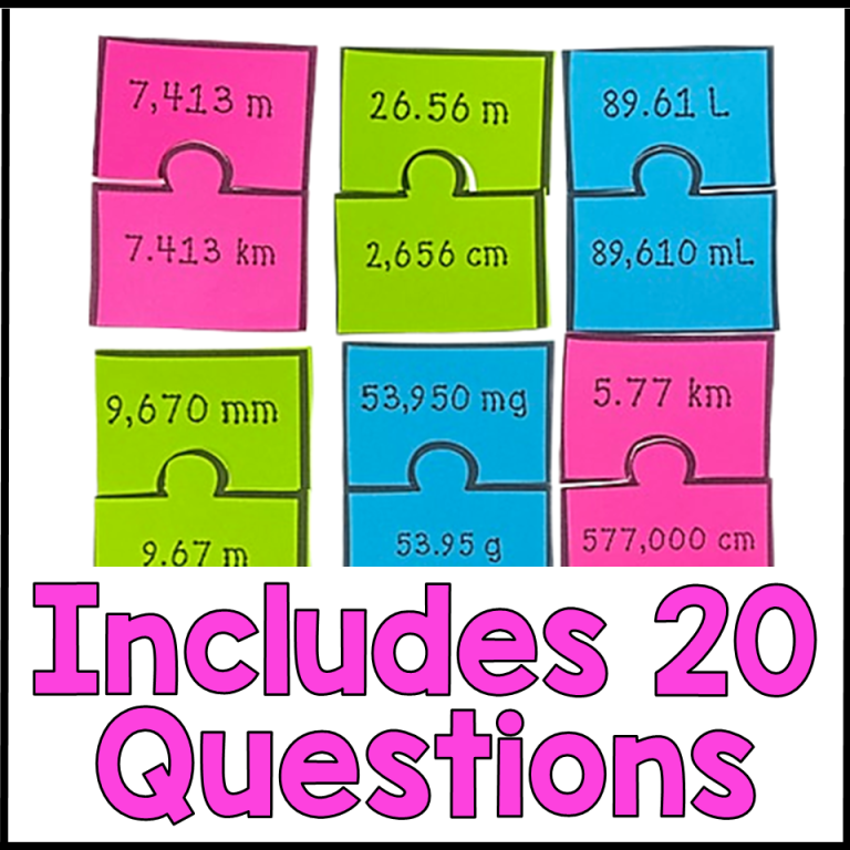 Metric Conversions Game Measurement Worksheet Math Puzzle Activity 5th ...