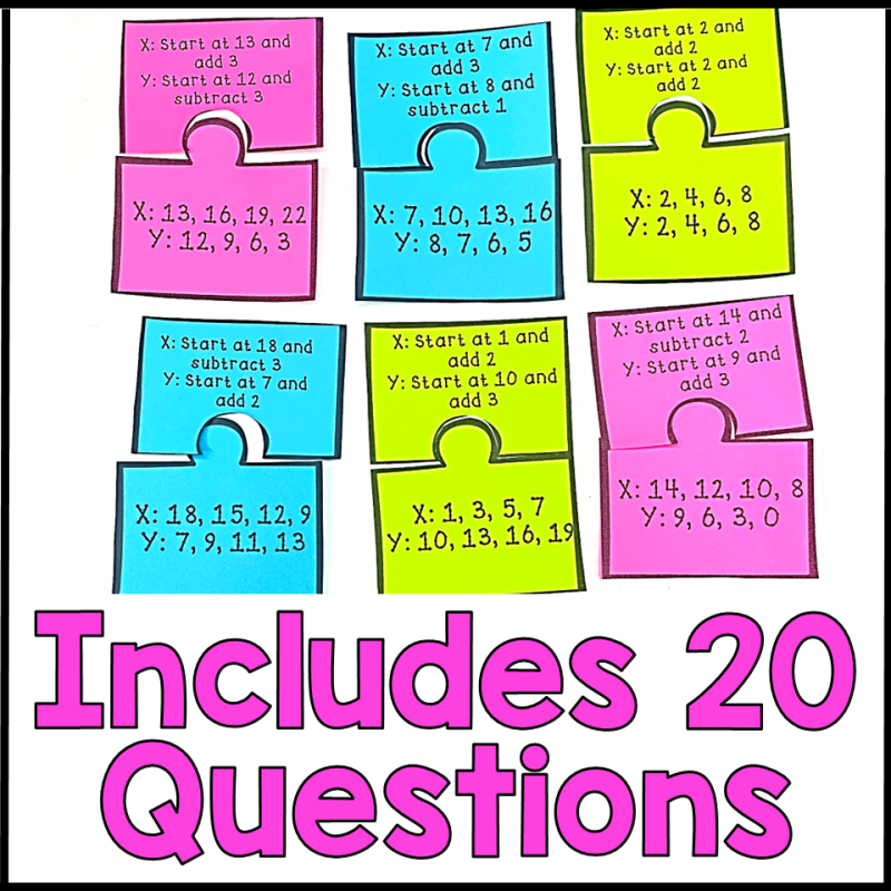 Number Patterns Game – Growing Increasing Patterns in 5th Grade Puzzle ...