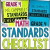 Florida BEST Standards MATH 4th Grade Standards Checklist – Student ...