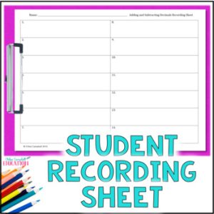 Adding & Subtracting Decimals to the Hundredths Task Cards – Decimals ...