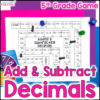 Adding & Subtracting Decimals Game Activity Math Review Board Game for ...