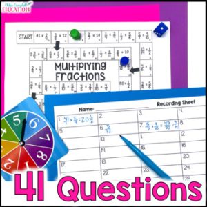 Multiplying Fractions by Fractions Game – Fractions Activity for 5th ...