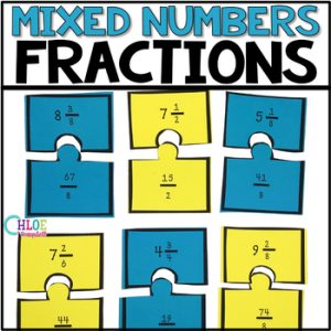 Converting Improper Fractions to Mixed Numbers - Fractions Math Puzzle ...
