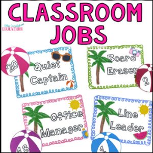 Editable Classroom Jobs – Summer Beach Themed Classroom Decor – Back to ...