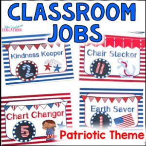 Editable Classroom Jobs Chart - Patriotic Themed Classroom Decor ...