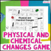 Physical & Chemical Changes Game – Changes in States of Matter Sorting ...