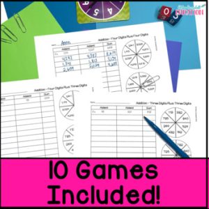 Adding 2 Digit Numbers with Regrouping up to 4 Digits Addition Spinner ...