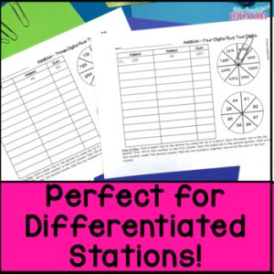 Adding 2 Digit Numbers with Regrouping up to 4 Digits Addition Spinner ...