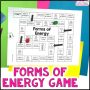 Forms of Energy Game – Light Sound Heat Electrical Mechanical – Science ...