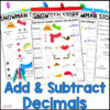 Snowman Math PBL – Adding and Subtracting Decimals Activity – Winter ...