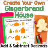 Gingerbread House – Christmas Math – Add and Subtract Decimals ...