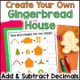 Gingerbread House – Christmas Math – Add and Subtract Decimals ...