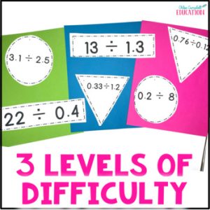 Dividing Decimals by Decimals Practice – Differentiated 5th Grade Math ...