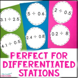 Dividing Decimals by Decimals Practice – Differentiated 5th Grade Math ...