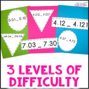Comparing Decimals to Hundredths Place Review Activities Differentiated ...