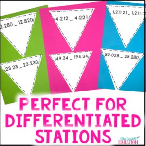 Comparing Decimals to Hundredths Place Review Activities Differentiated ...