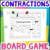 Writing Contractions Board Game – 2nd Grade Grammar Review Contraction ...