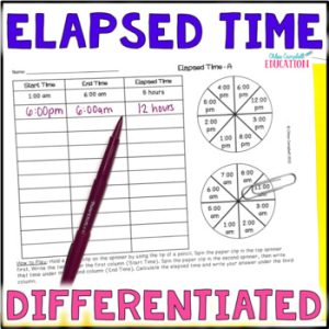 Elapsed Time Game and Review Activity Telling Time Differentiated Math ...
