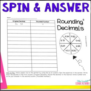 Rounding Decimals to Nearest Whole Number Tenth Hundredth Games 4th ...