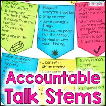 Accountable Talk Stems for Desks and Bulletin Board - Sentence Stem ...