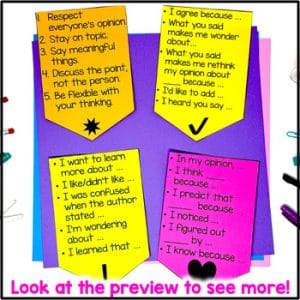 Accountable Talk Posters with Sentence Stems – Back to School ...