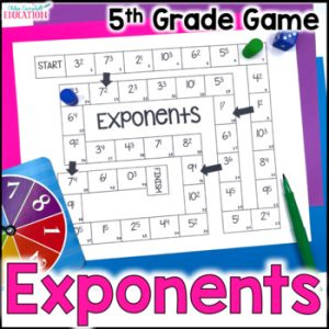 Powers and Exponents Game – 5th and 6th Grade Math Review – Partner ...
